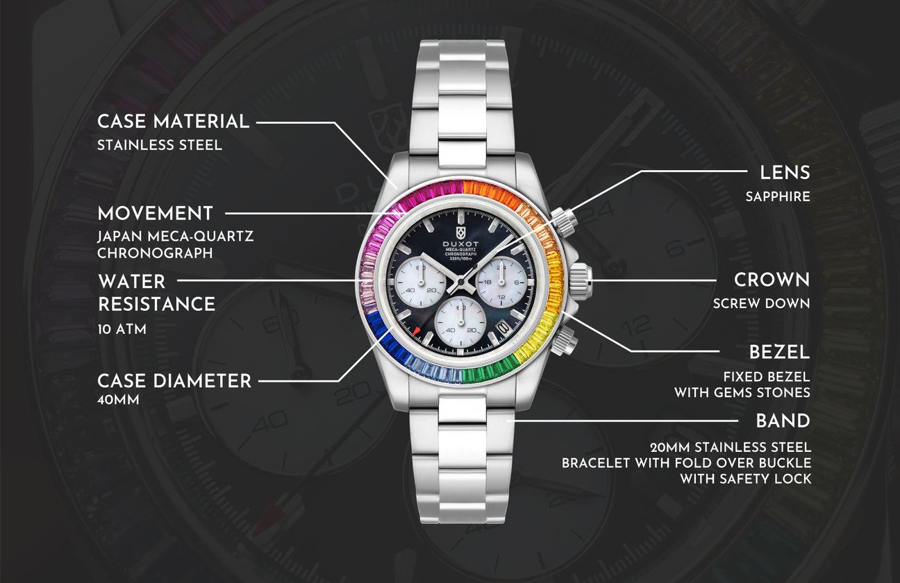 Accelero Rainbow Chronograph DX-2064 – Duxot Watches